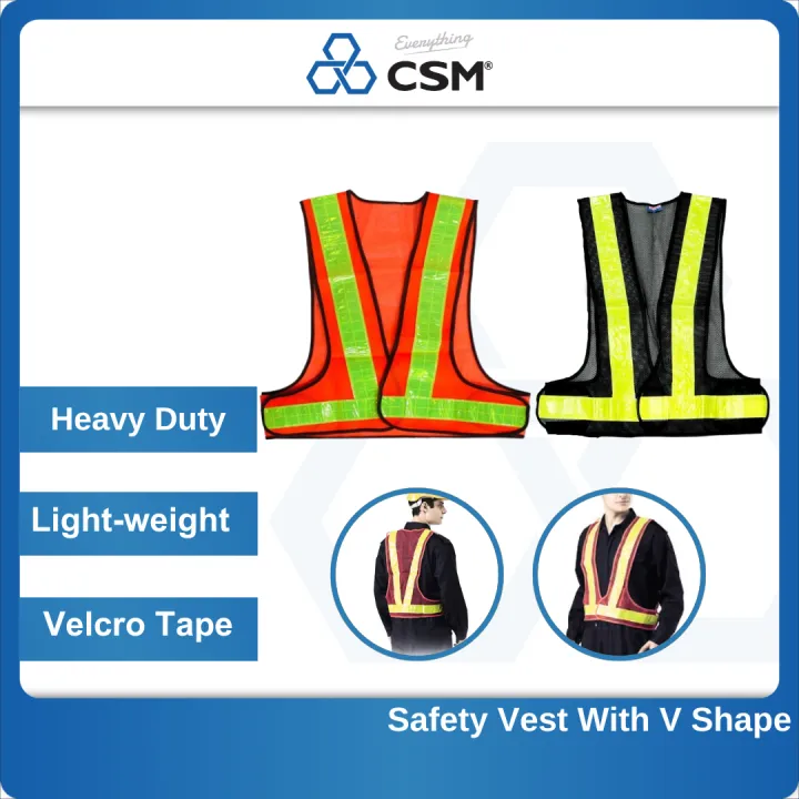 CSM Safety Vest With V-Shape High Reflective Stripe | Lazada