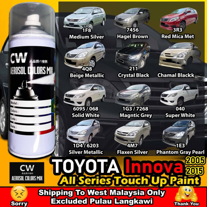 TOYOTA INNOVA GEN 1 Touch Up Paint Colors CW Aikka Aerosol DIY Cat ...