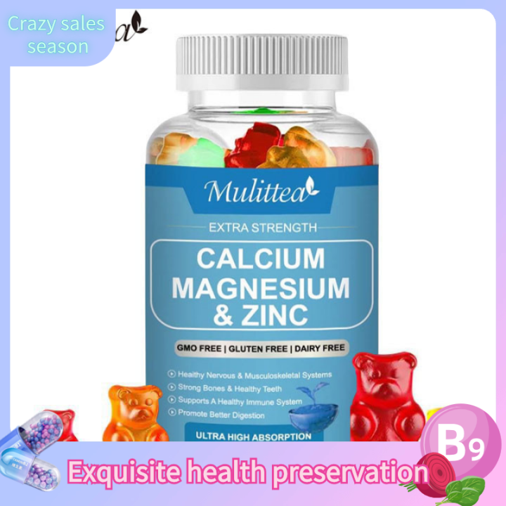 Mulittea Calcium Magnesium and Zinc Gummies 60pcs with Vitamin D3 ...