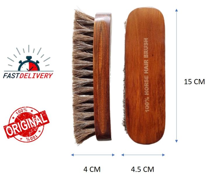 100% Horse Hair Brush - 15cm I SHOE CARE | Lazada
