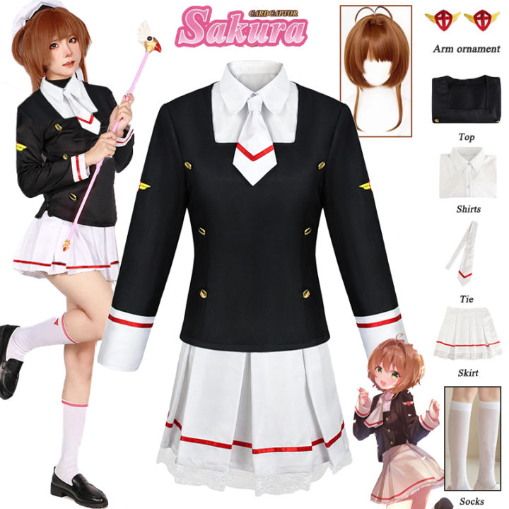 Anime Kinomoto Sakura Cosplay Costume Girls Cardcaptor Sakura JK Sailor ...