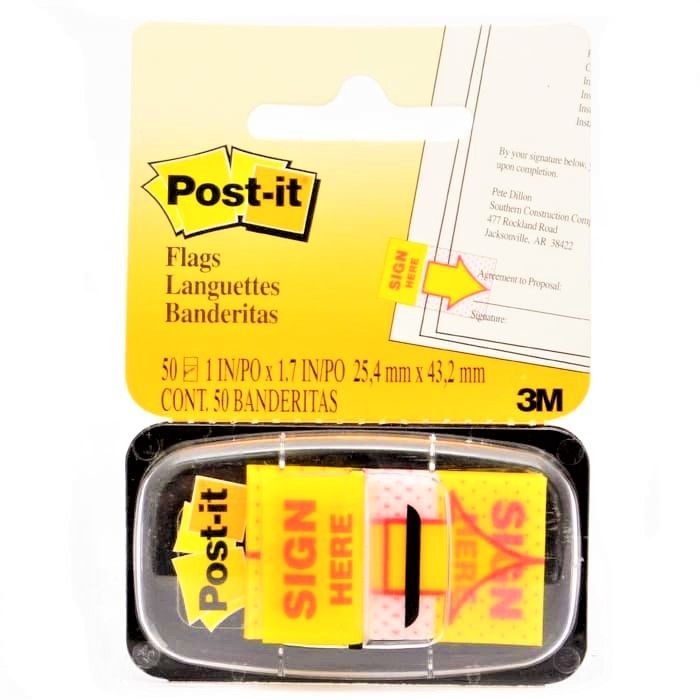 STICKY NOTES SIGN HERE TANDA TANGAN POST IT 3M 680-9 MEMO TEMPEL ...
