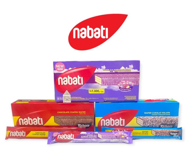 Nabati COATED Wafer Chocolate / Kelapa / Korean Goguma PACK (isi 12 pcs ...