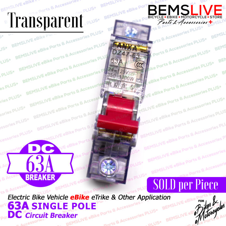 63A Transparent DC Circuit Breaker Single Pole 1P for Electric Vehicles ...