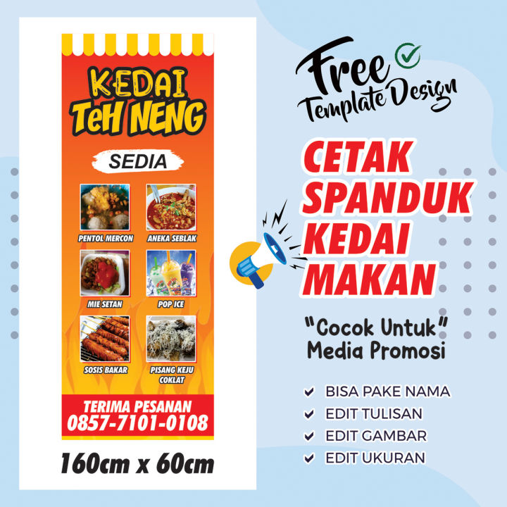 Banner Spanduk KEDAI MAKANAN 160cm X 60cm BISA DI EDIT | Lazada Indonesia