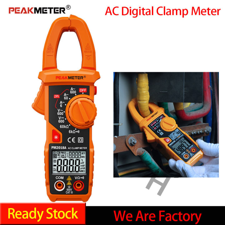 PEAKMETER PM2018A/B PM2018S Digital Clamp Meter 600A Handheld LCD ...