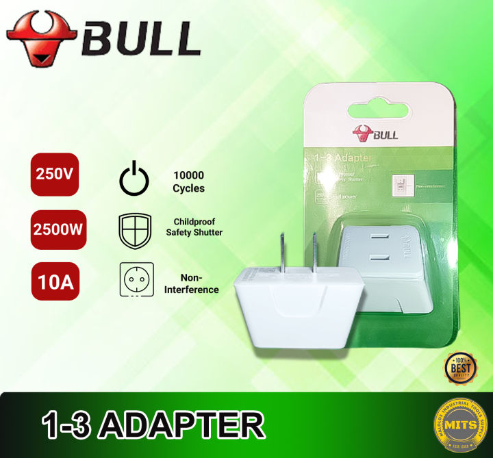 Original Bull A230 High Quality Travel Adapter Plug, ABS Plastic 3 Gang ...