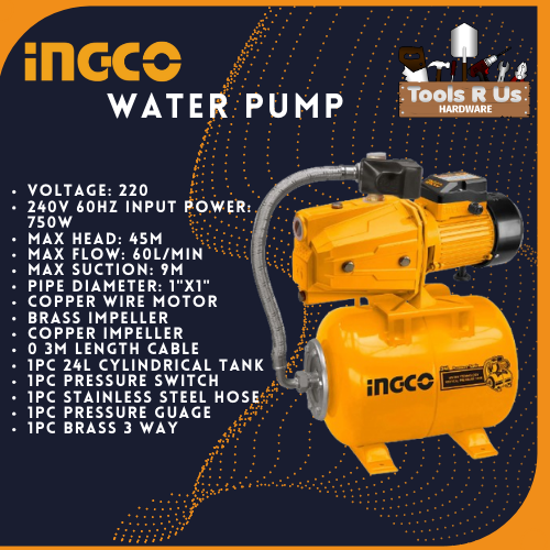 INGCO WATER PUMP 750W 1.0HP JPT07508-5 | POWER TOOLS | MERVILLE | Lazada PH