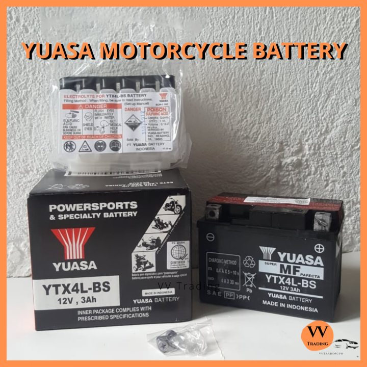 YUASA MOTORCYCLE BATTERY FOR YAMAHA MIO SOUL - YTX4L-BS | Lazada PH
