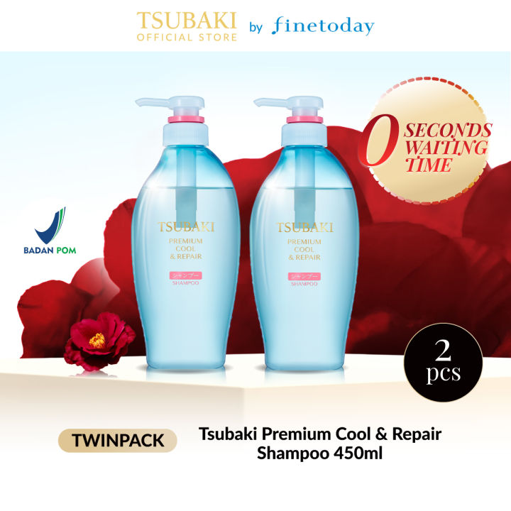 [TWINPACK] Tsubaki Premium Cool & Repair Shampoo 450ml | Lazada Indonesia