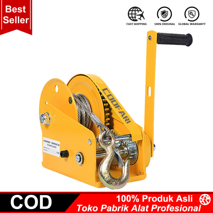 Hand Winch COOFARI Katrol Tangan Manual 1200 LBS 2600LBS Kapal Boat ...