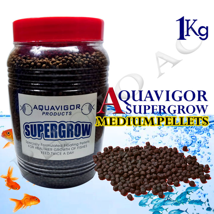 Aqua vigor Super Grow Fish Food Floating Medium Pellets-1Kg | Lazada PH