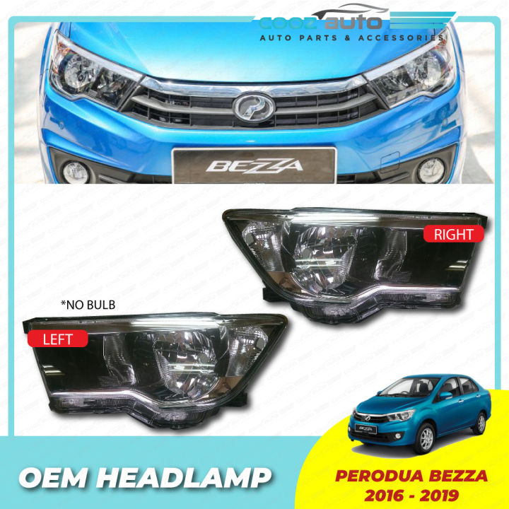Perodua Bezza 2016 - 2019 Front HeadLamp Head Lamp Light (No Bulb) | Lazada