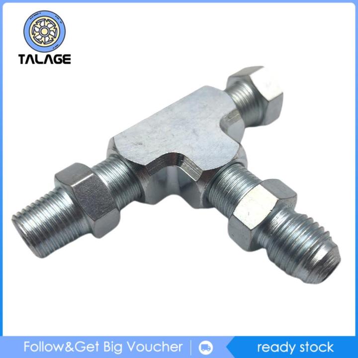 Talage 3 Way Adapter Fitting Tee 1/8" NPT to 4AN w/ Plug Block Oil Feed ...
