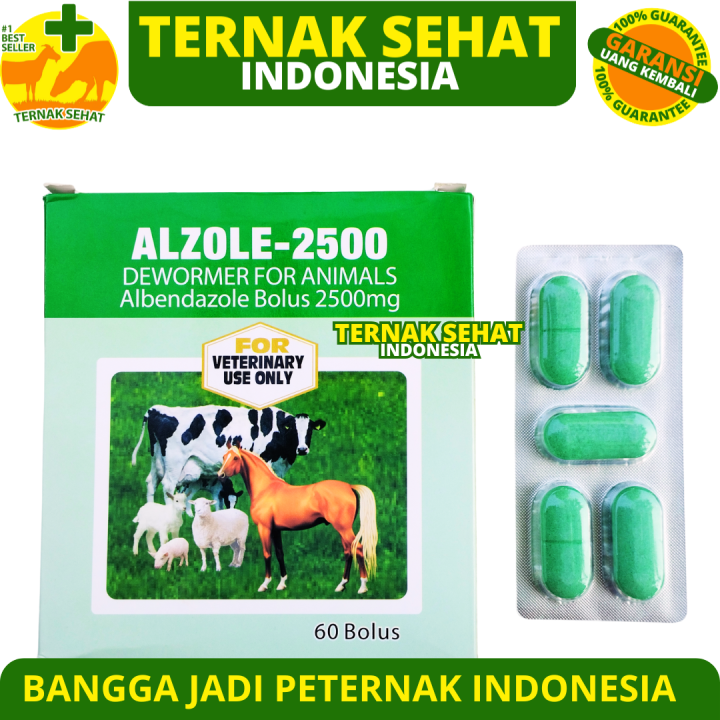 ALZOLE 2500 1 STRIP (5 BOLUS) - Obat Cacing Sapi Kerbau Bolus - Obat ...