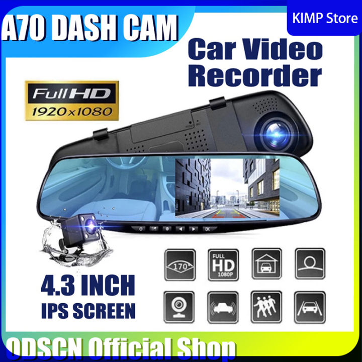 Full HD 1080P Video Camera w/ Dual Lens for Vehicles Front & Rearview ...