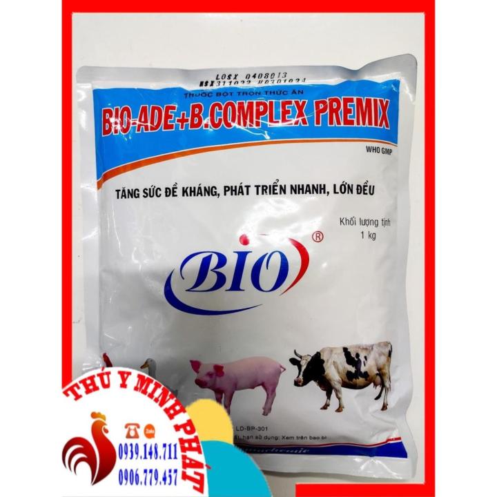Bio Ade+B Complex Premix 1kg phòng thiếu vitamin AD3E trên heo, gà, vịt ...