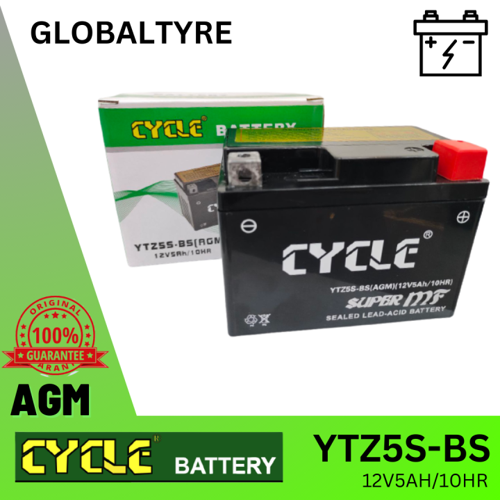 CYCLE YTZ5S SUPER MF [AGM] BATTERY Y15 Y16 LC135 EGO LC EX5 DREAM WAVE ...