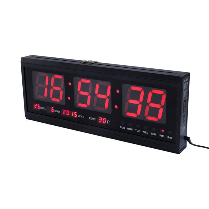 Jumbo 20 Inches 4819 LED Electronic Digital Calendar Mute Wall Clock ...