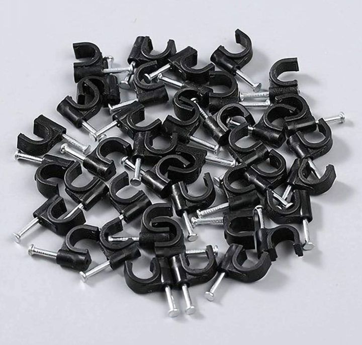 PVC Cable Clips / Cable Clip / PVC Clamp Round [ BLACK ] | Lazada PH