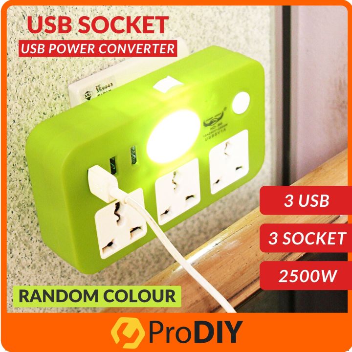 B6 3G 3USB Socket USB Power Converter Universal Socket Laptop ...