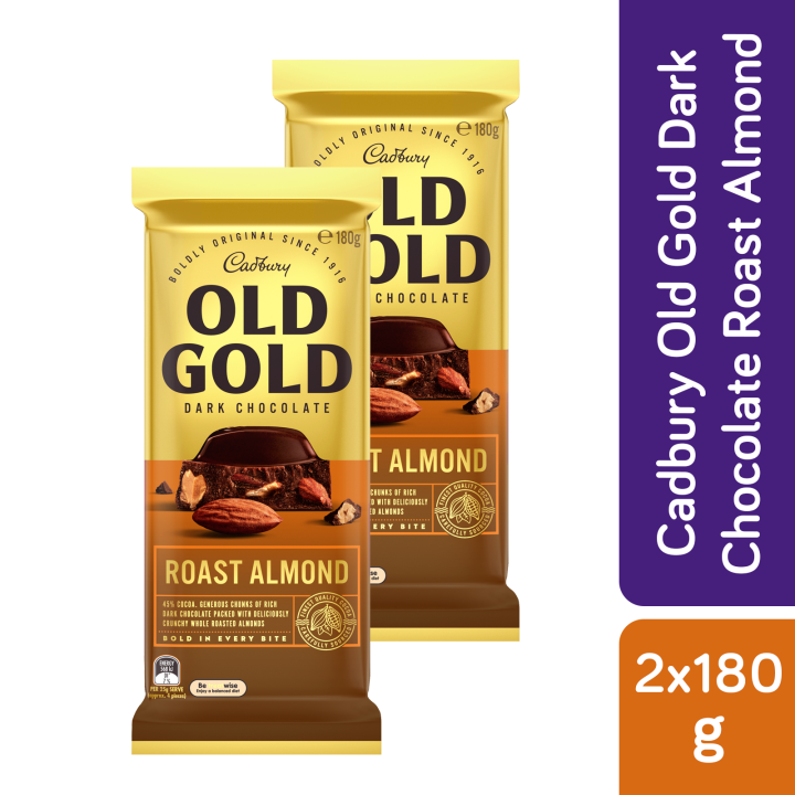 [Bundle of 2] Cadbury Old Gold Roast Almond Dark Chocolate Bar 180g ...