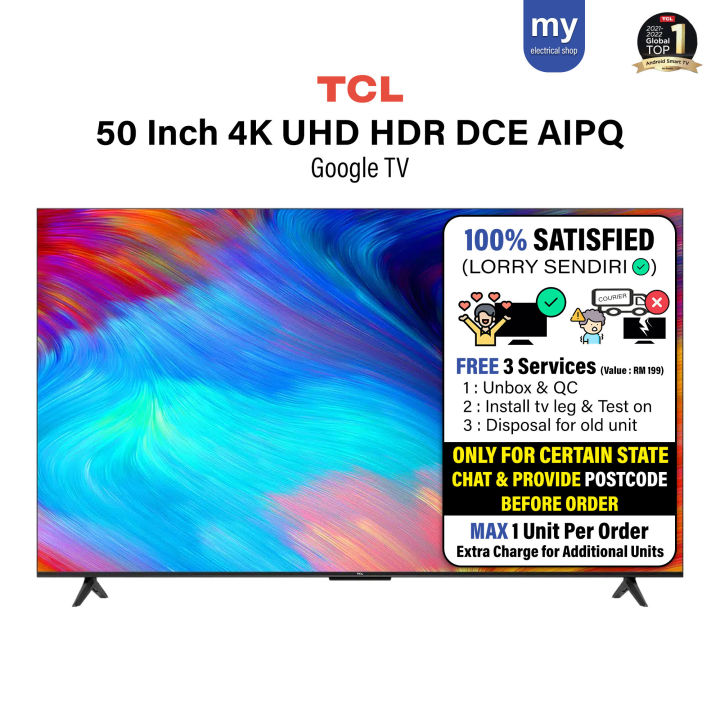 TCL 50 Inch 4K UHD HDR Google TV 50P635 | Lazada