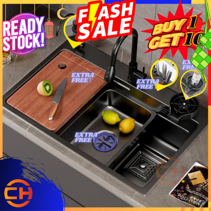 NEW DESIGN MULTI FUNCTION STAINLESS STEEL SINK BLACK / SILVER ...