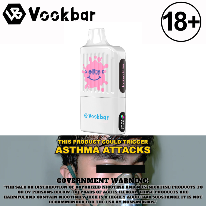 Vookbar Elite 12,000 Device Kit Frozen Bliss Type-C Rechargeable ...