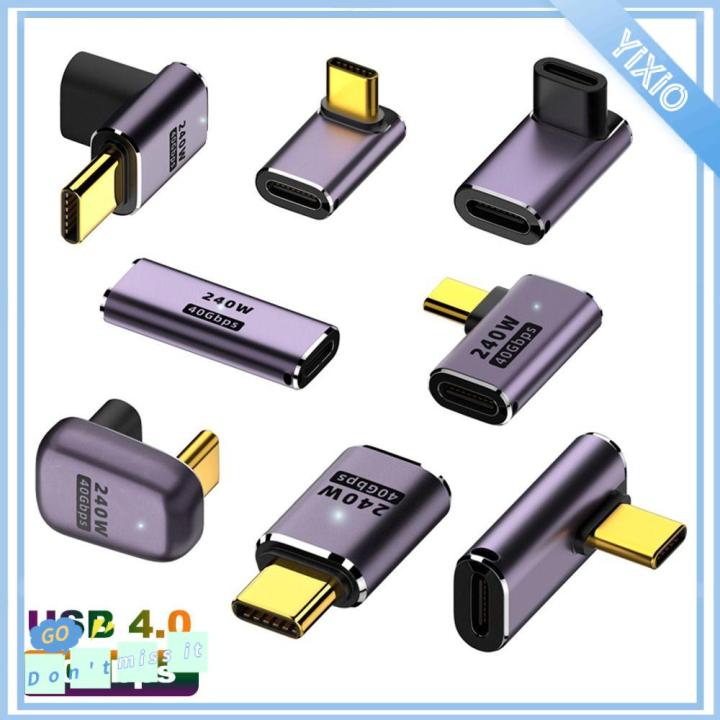 YIXIO ตัวแปลงสัญญาณข้อมูลโทรศัพท์มือถือ8K 60HZ,ตัวแปลงสัญญาณชุดสัญญาณไฟ LED USB C 40Gbps 240W ...