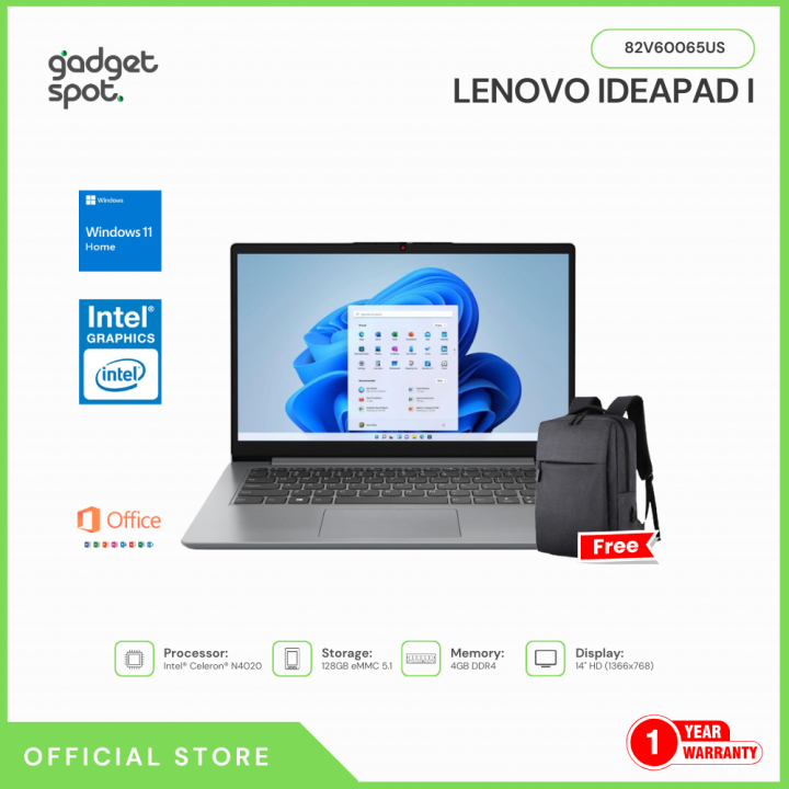 Lenovo Ideapad 1 14" Laptop, Intel Celeron N4020, Intel UHD Graphics ...