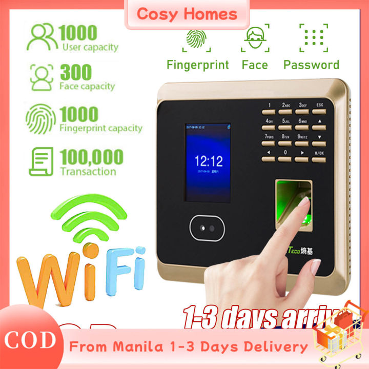 ZKTECO Wifi Biometric Face Recognition Fingerprint For Home Office Time Attendance Recorder ...