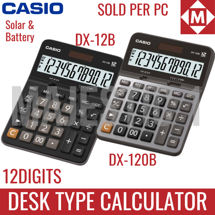 Casio Calculator Extra Large Display Desk Type 12 Digits DX-120B / DX-12B (SOLD PER PC) | Lazada PH