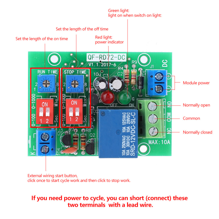 Rd72 Dc 12v Infinite Cycle On Off Relay Module Trigger Delay Switch Infinite Loop Relay Lazada Ph