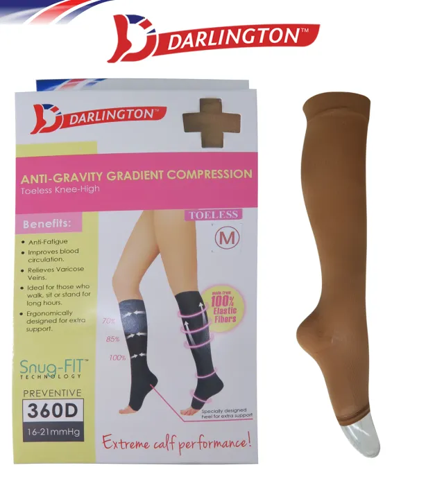 Darlington Ladies Stockings Compression Toeless Knee High KH2207 ...