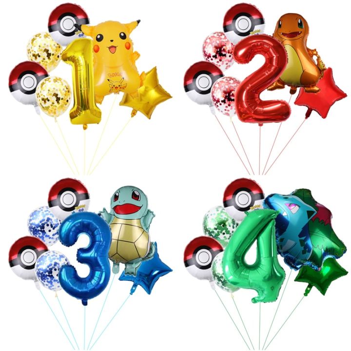 7pcs Pokemon Pikachu Balloon balloon Party Decoration Supplies Squirtle ...