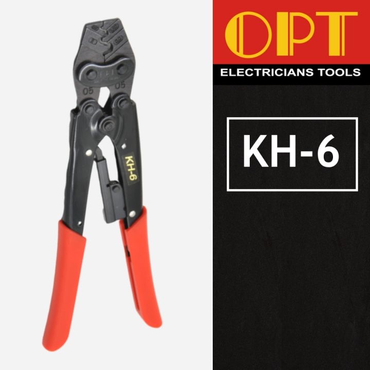 "OPT" KH-6 คีมย้ำแบบจิก คีมย้ำหัวสายไฟ คีมย้ำหางปลาเปลือย หัวตัวยู แบบย้ำมือ (For Non-insulated ...