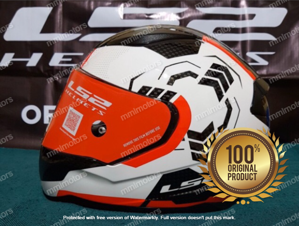 LS2 FF353 HELMET RAPID GHOST WHITE BLACK RED | Lazada PH