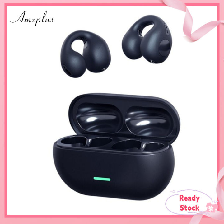 Clip-On Bone Conduction Headphones Touch Control Stereo Sound Wireless ...