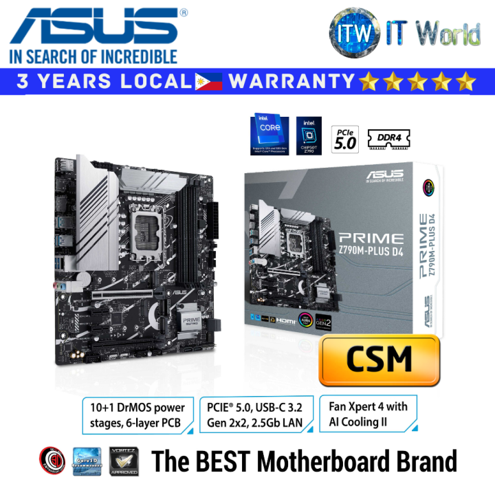 Itw | Asus Motherboard PRIME Z790M-PLUS-CSM mATX Z790 DDR5 | Lazada PH