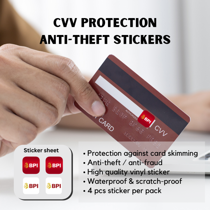 ANTI THEFT CVV PROTECTION STICKERS (card skimming protection, bank card ...