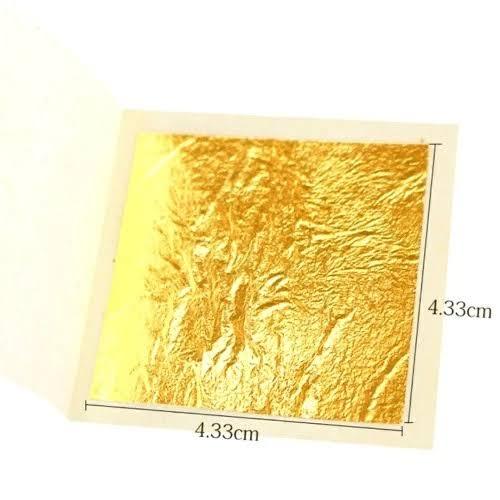 Gold Flake Edible Gold Leaf Foil Sheet 24K Kertas Emas Prada Food Grade ...