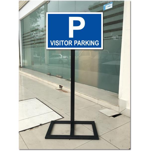 VISITOR PARKING SIGN BOARD WITH METAL STAND 490X300X1138MM | Lazada