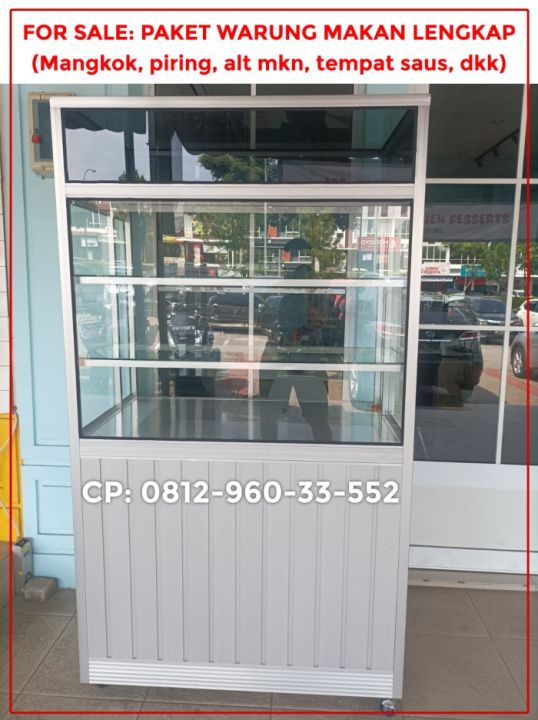 Etalase warung makan aluminium PAKET LENGKAP BERIKUT ISI etalase kaca ...