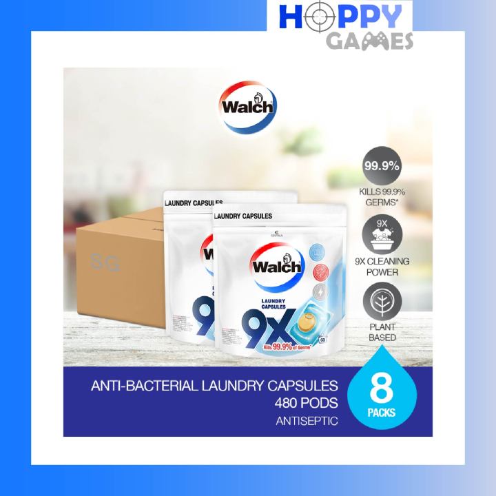 *FREE SHIPPING* [8-PACK BUNDLE] Walch Laundry Capsules 9x Antiseptic ...