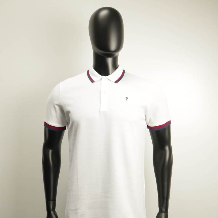 COLLEZIONE C2 22MT1K113 WHITE Pique Polo Shirt Men Regular Fit Polo ...