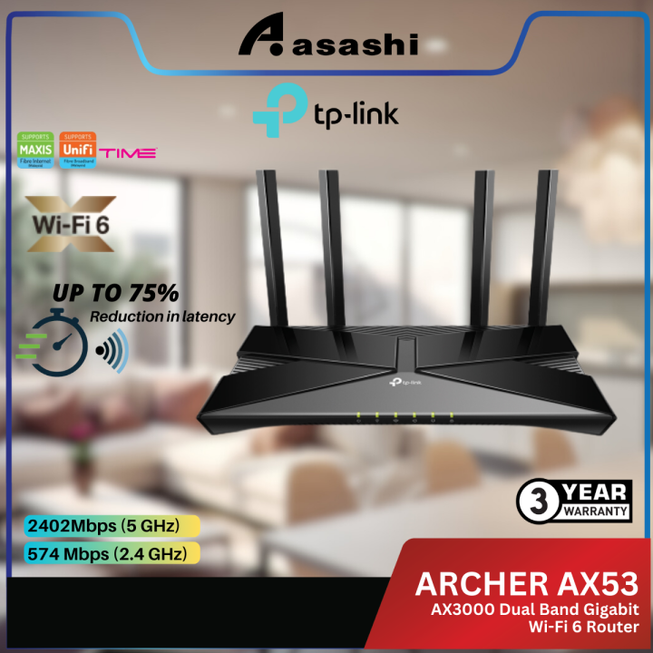TP-Link Archer AX53 AX3000 Dual Band Gigabit Wi-Fi 6 Router | Lazada