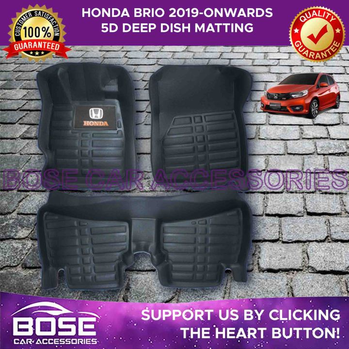 5D Black Deep Dish Matting for Honda Brio 2019 2020 2021 2022 2023 ...
