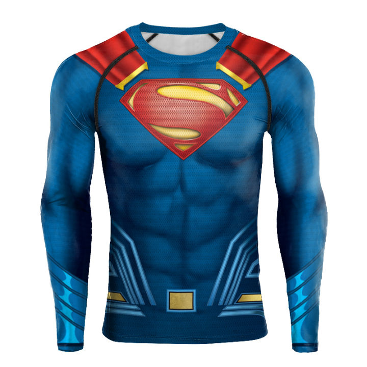 Mens Compression Shirt 3D Printed T-shirts Long Sleeve Quick Dry ...