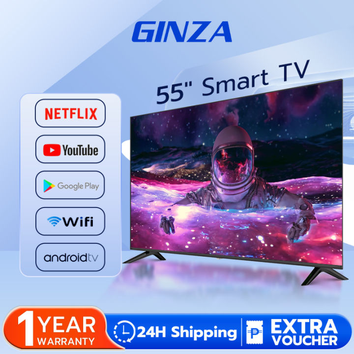 GINZA 32 Inches Smart TV 40/43/50/55 inches Flat Screen TV Android TV / WIFI / Youtube / Neflix ...